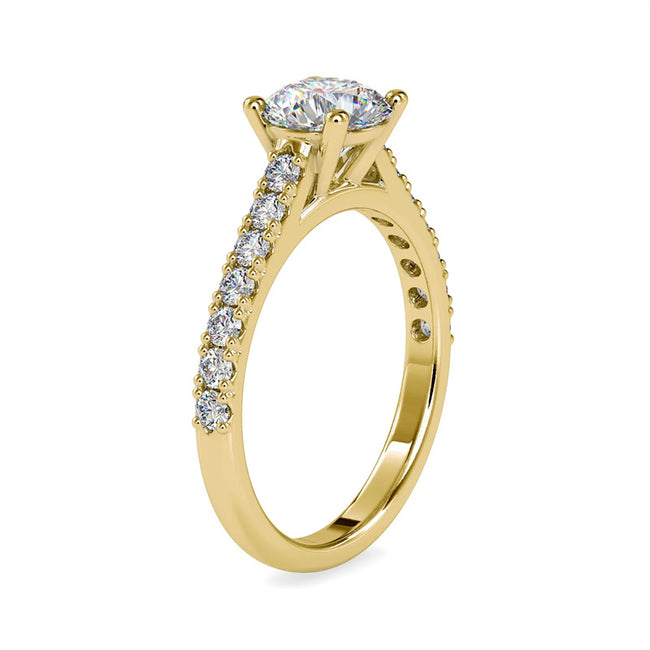 Personalized 925 Silver 10K 14K 18K Gold 1ct 6.5mm Moissanite Engageme ...