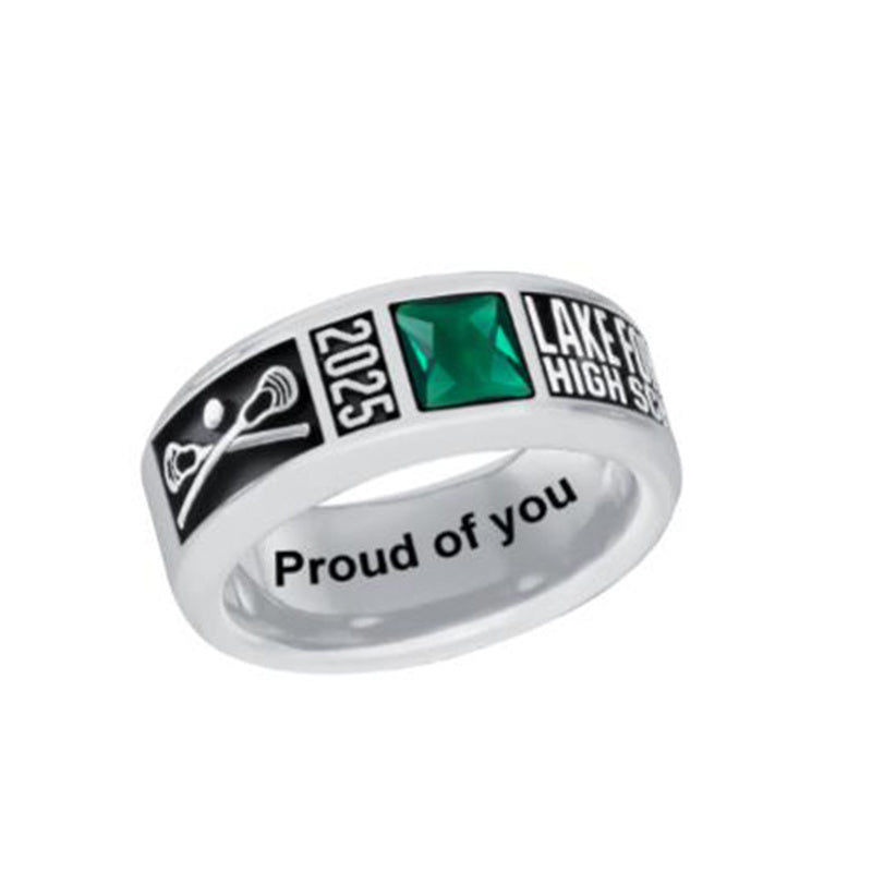 Sterling Silver Personalized Engraved Birthstone Class Ring– romanticwork