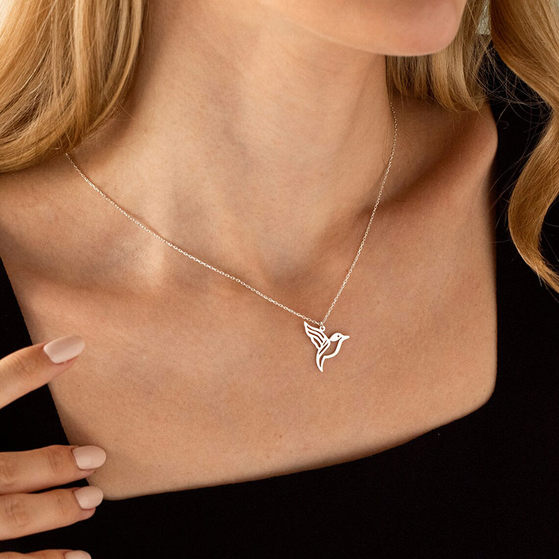 14K Gold Hummingbird Pendant Necklace– romanticwork