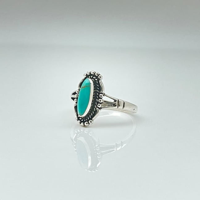 Sterling Silver Vintage Western Turquoise Nature Ring– romanticwork