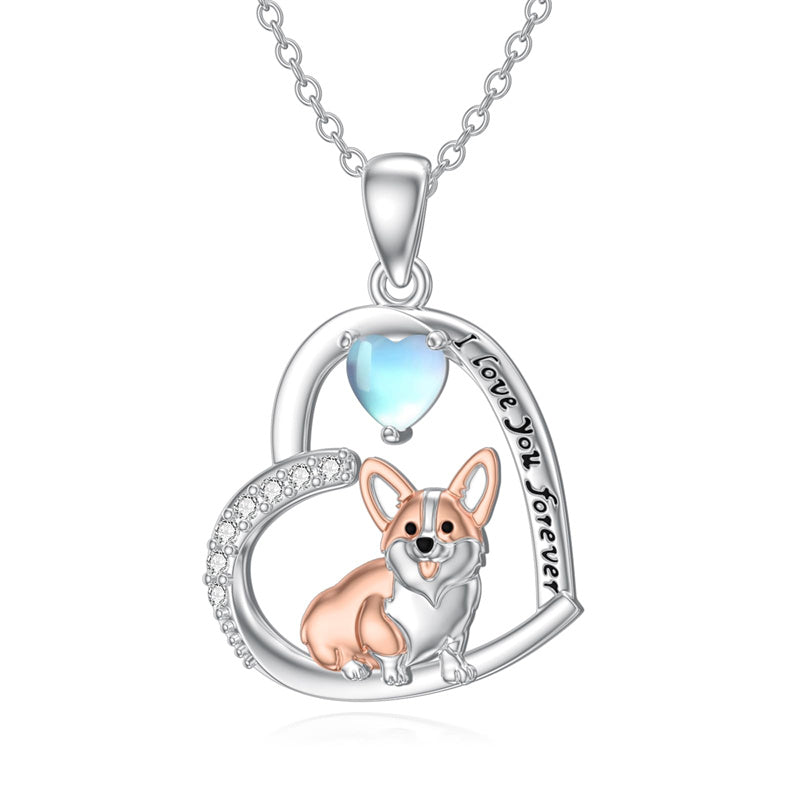 Sterling Silver Corgi Dog Pendant Necklace– romanticwork