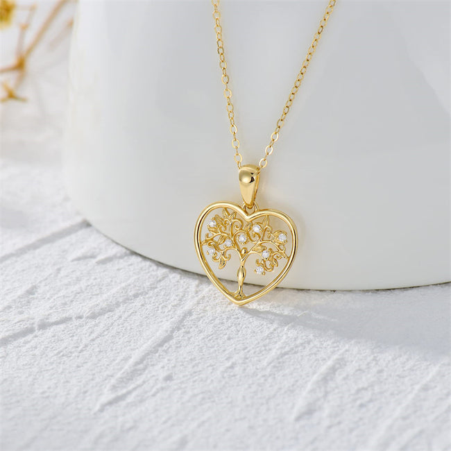 14K Gold Moissanite Tree of Life Pendant Necklace– romanticwork