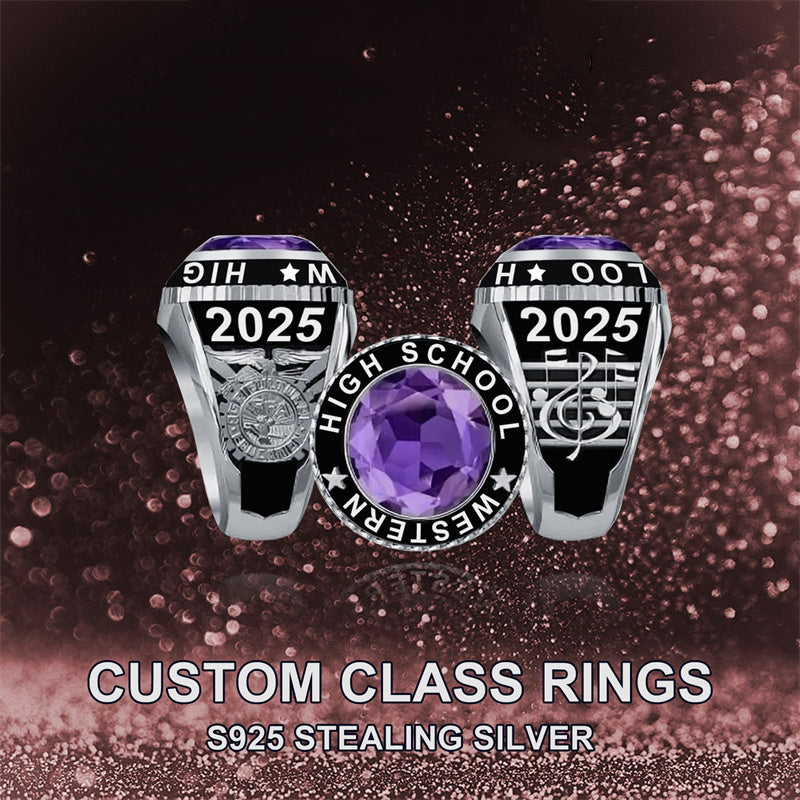 Sterling Silver Personalized Engraved 2025 Class Ring– romanticwork