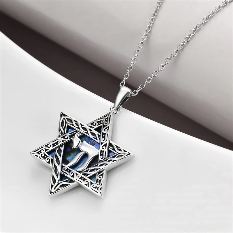 Sterling Silver Star of David Cross Peace Sign Tree of Life Star Penda ...
