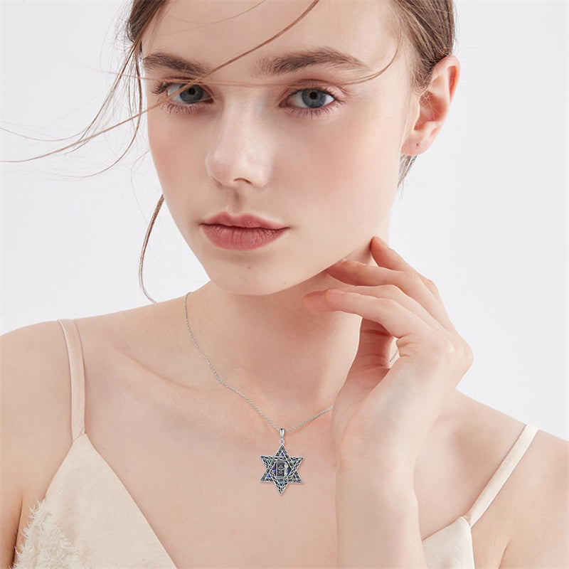 Star of David Necklace Sterling Silver Cross/Chai/Peace Sign/Tree of L ...