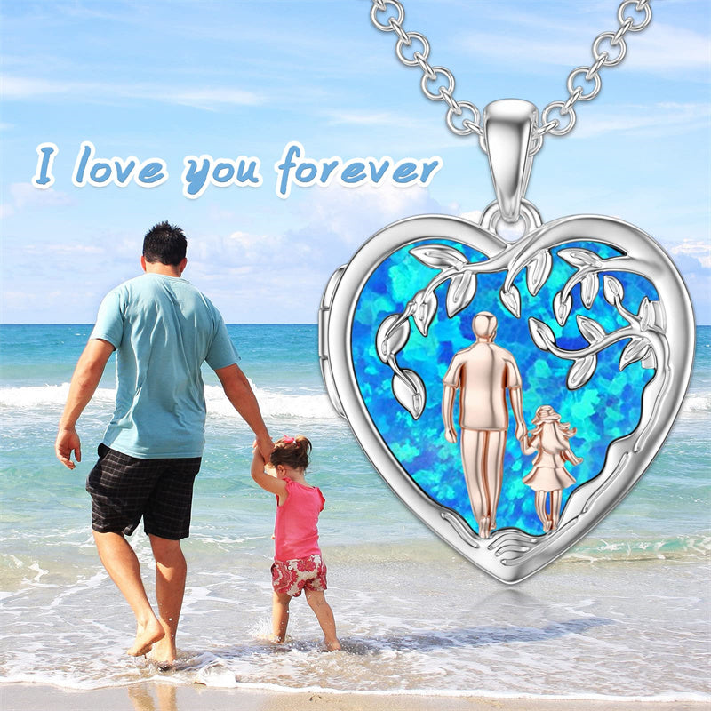 Sterling Silver Personalized Photo Blue Opal Luminous Stone Pink Opal ...