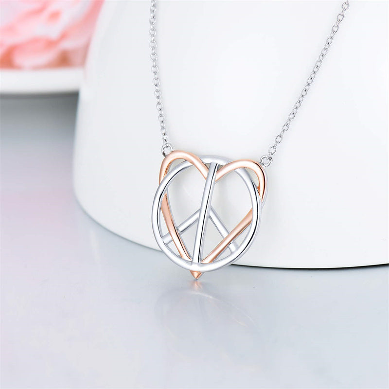 Sterling Silver Peace Sign Pendant Necklace– romanticwork
