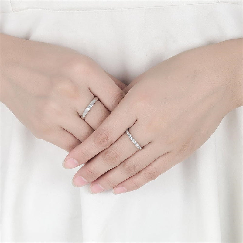 Copper Cubic Zirconia Cubic Adjustable Couple Rings– romanticwork