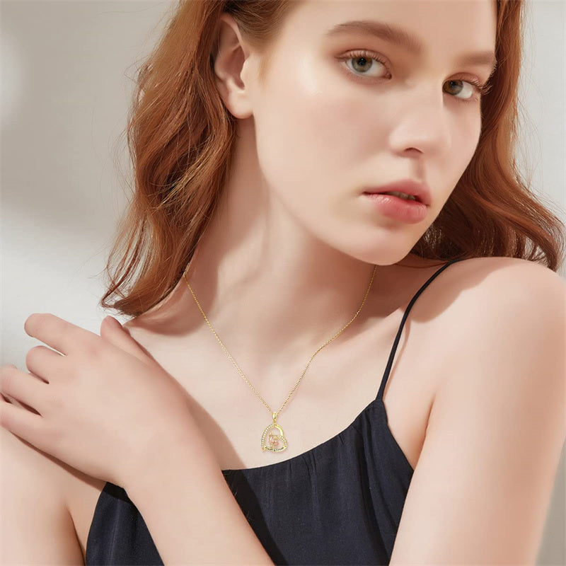 10K 14K 18K Gold Mother Daughte Son Pendant Necklace– romanticwork