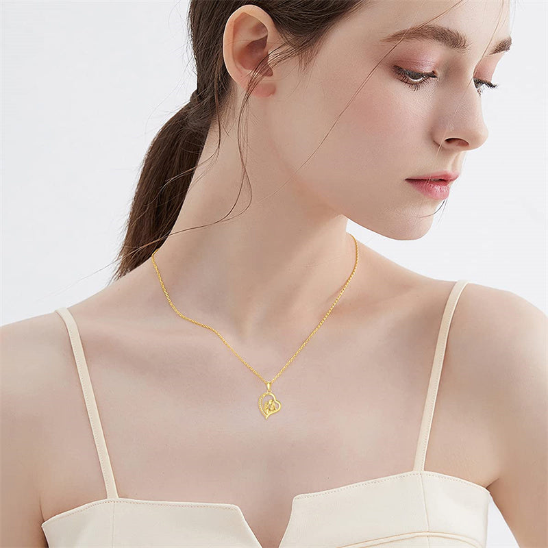 10K 14K 18K Gold Mother Daughte Son Pendant Necklace– romanticwork