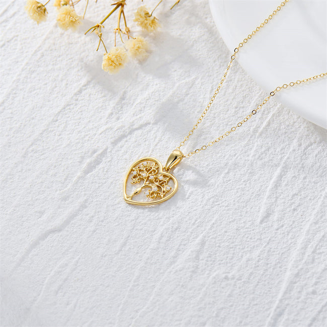 14K Gold Moissanite Tree of Life Pendant Necklace– romanticwork