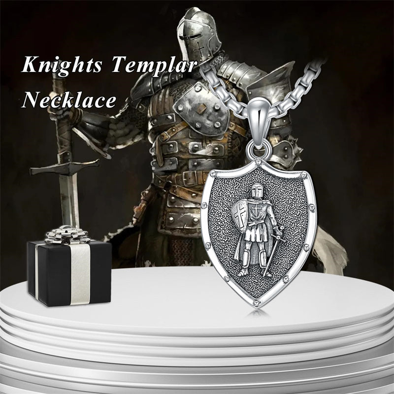 Sterling Silver Knights Templar & Cross Shield Pendant Necklace for Me ...
