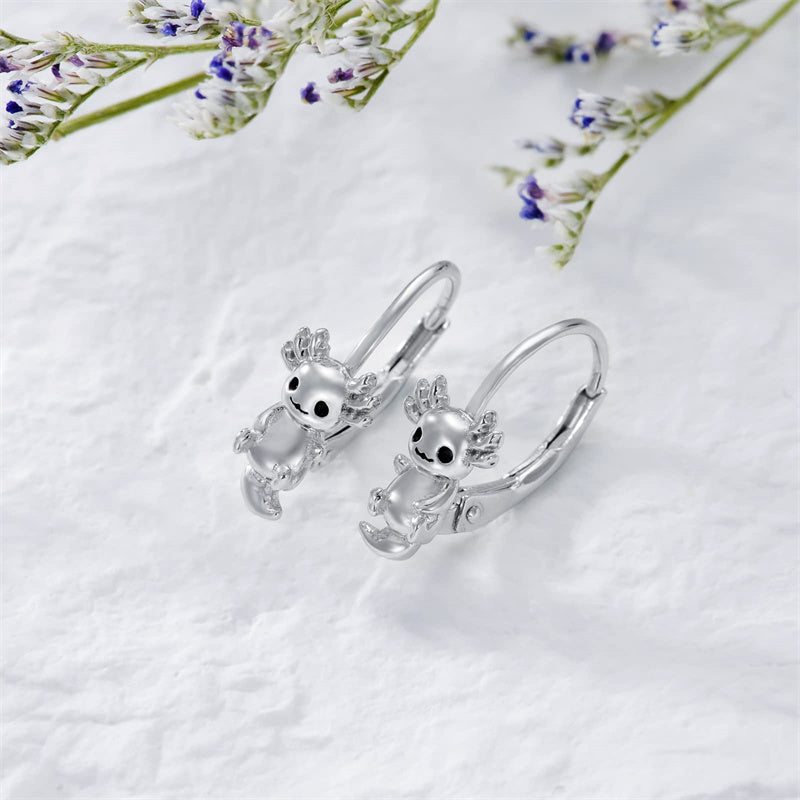 Sterling Silver Axolotl Leverback Earrings– romanticwork
