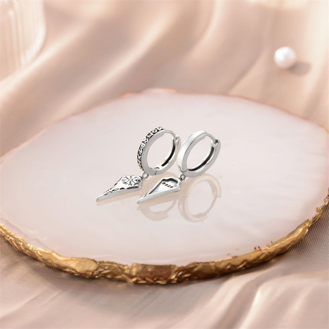 925 Sterling Silver Viking Earrings for Men Women Viking Raven Drop Hu ...