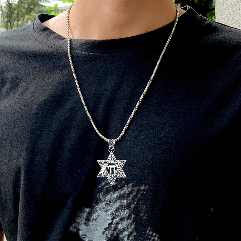 Sterling Silver Star of David Chai Cross Evil Eye Lion of Judah Menora ...