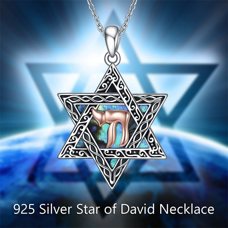 Sterling Silver Star of David Cross Peace Sign Tree of Life Star Penda ...