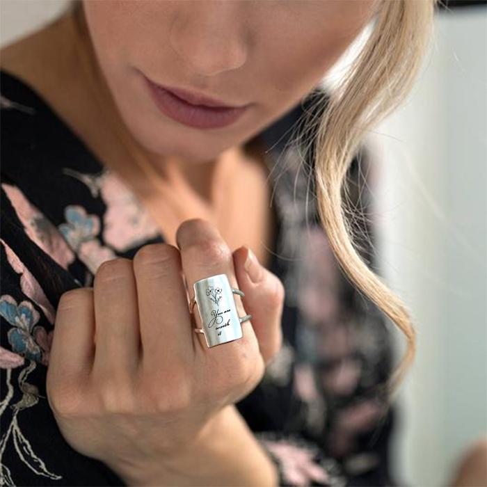 Motivation Ring Quote Ring Forgiving What You Can't Forget 925 Silver ...