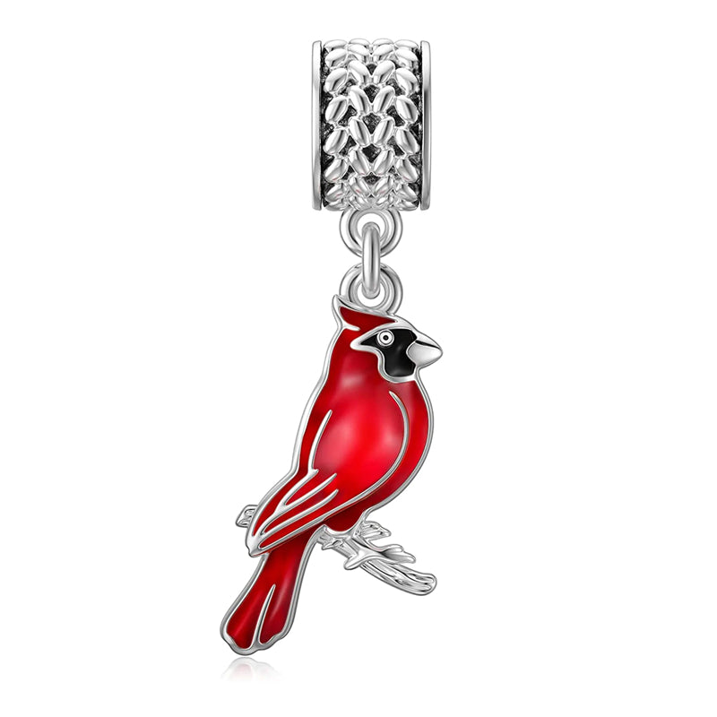 Sterling Silver Red Cardinal Bird Charm Beads– romanticwork