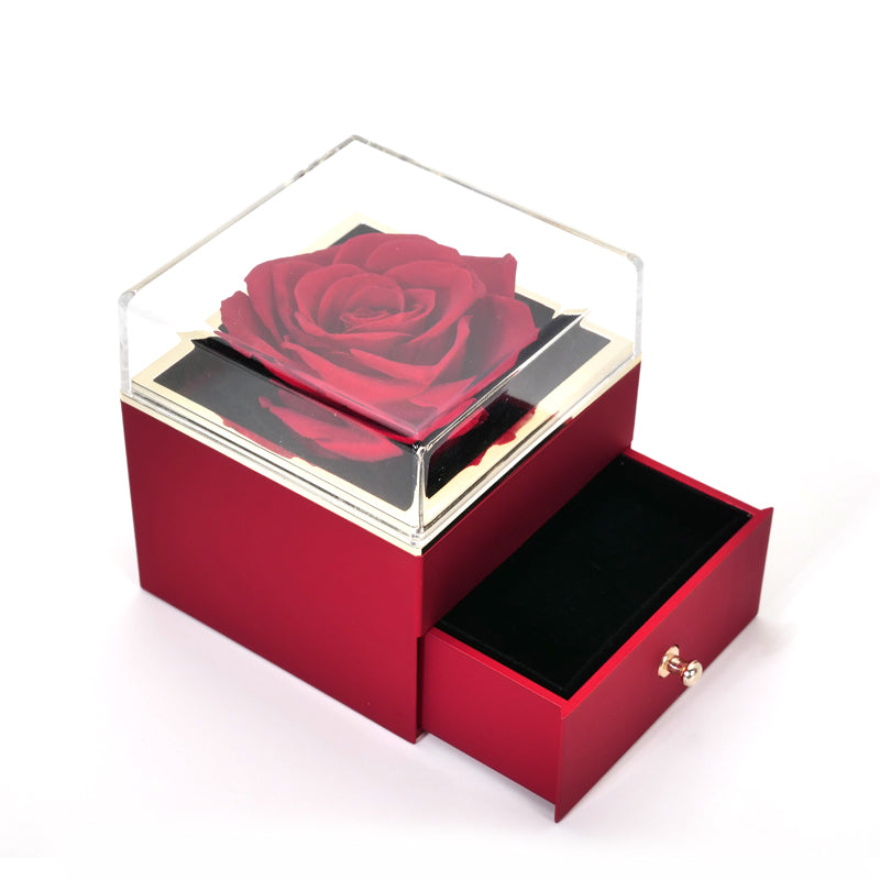 Red Forever Eternal Flower Rose Flower Jewelry Gift Box– romanticwork