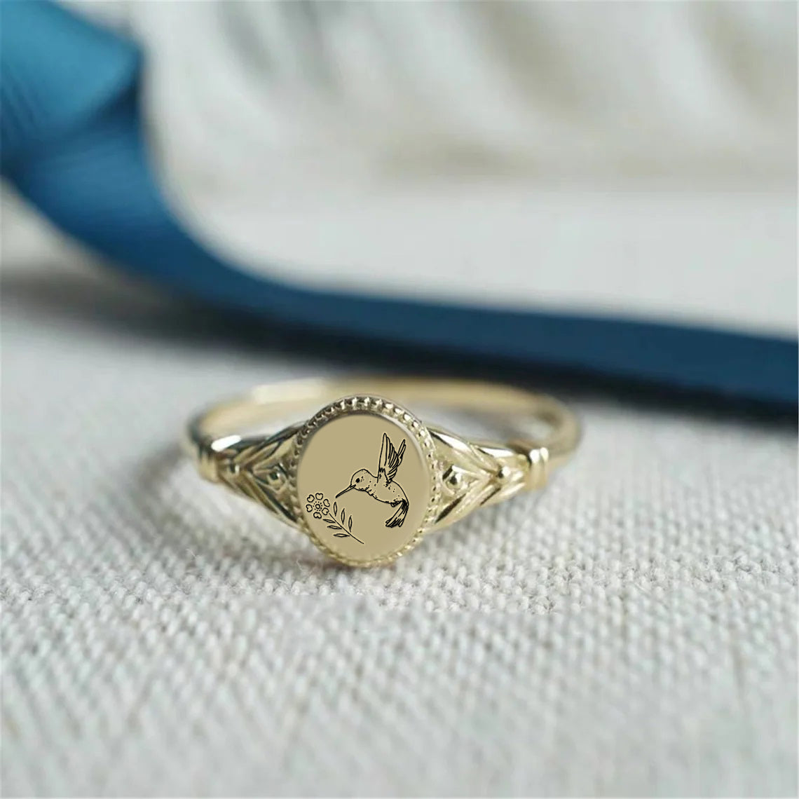 Sterling Silver Hummingbird Ring Bird Bee Cardinal– romanticwork