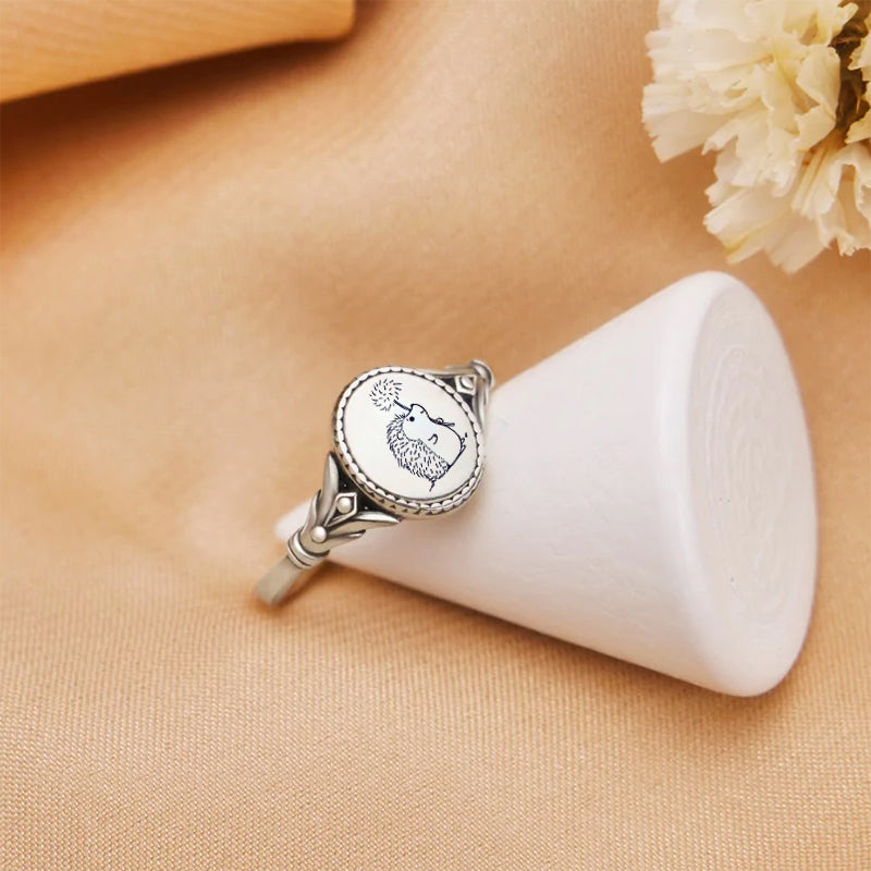 Sterling Silver Hedgehog Animal Ring– romanticwork