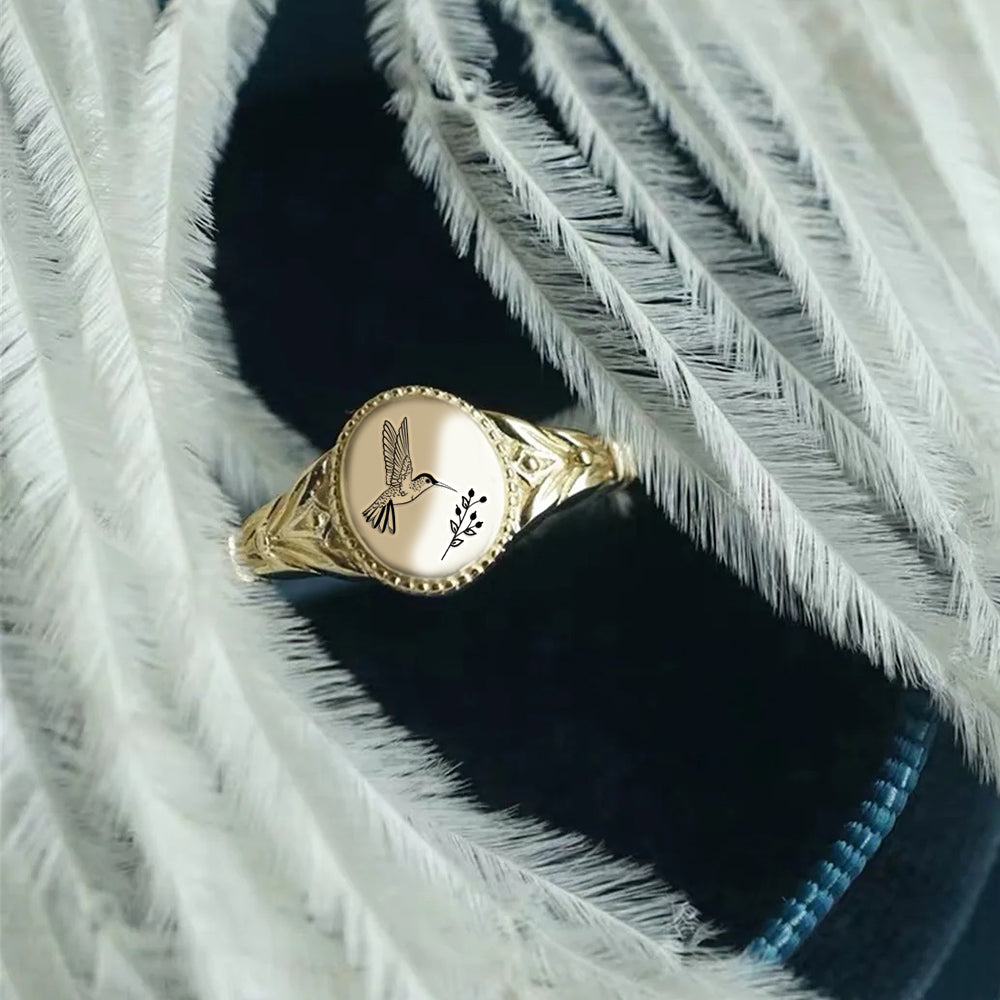 Sterling Silver Hummingbird Ring Bird Bee Cardinal– romanticwork
