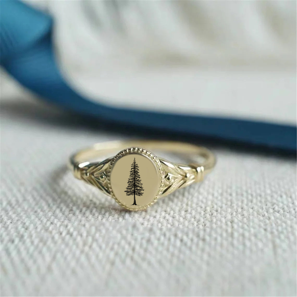 Sterling Silver Pine Tree Ring Conifer Ring Forest Ring– romanticwork
