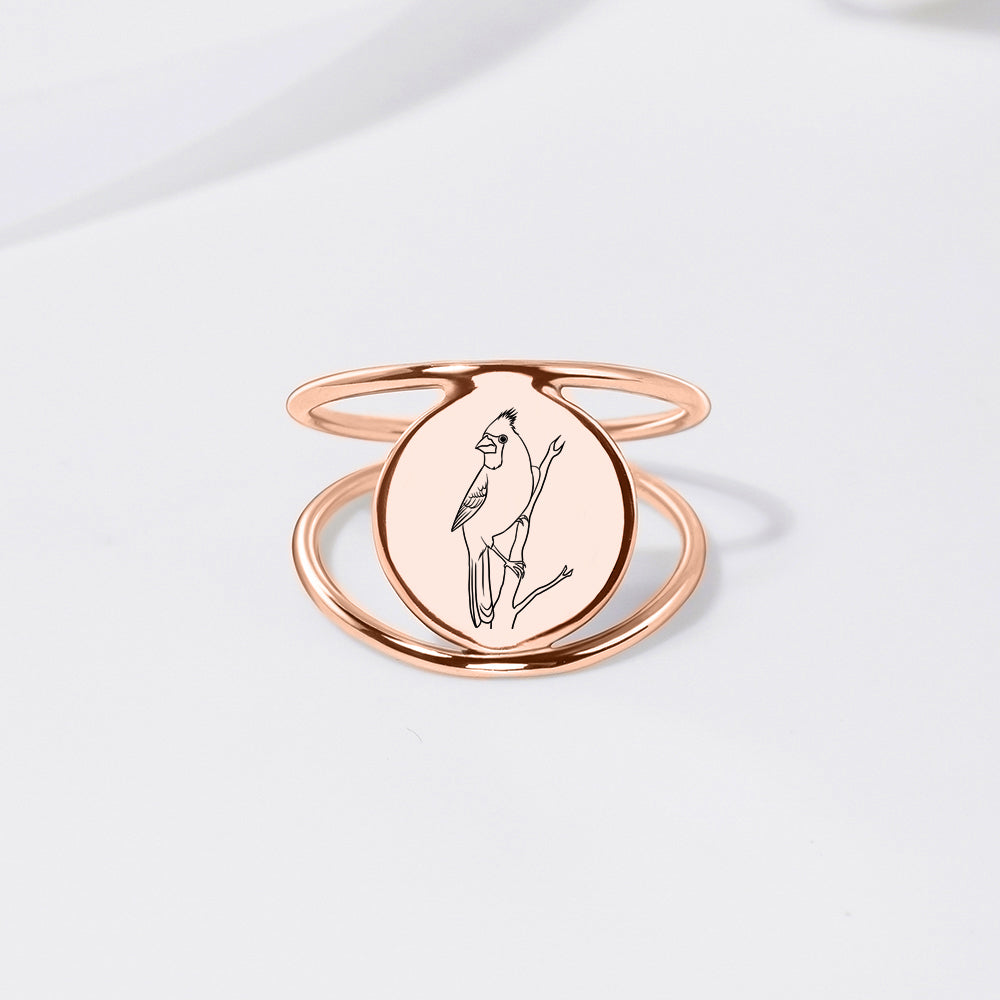 Sterling Silver Red Cardinal Bird Ring Gifts– romanticwork