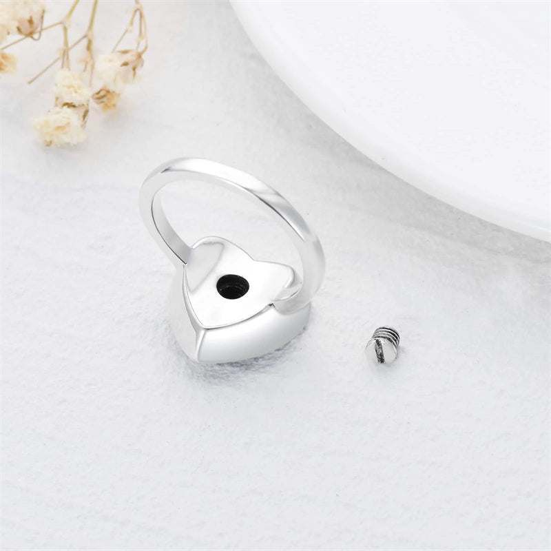 Sterling Silver Dog Urn Necklace/Ring for Ashes Dog Memorial Keepsake ...