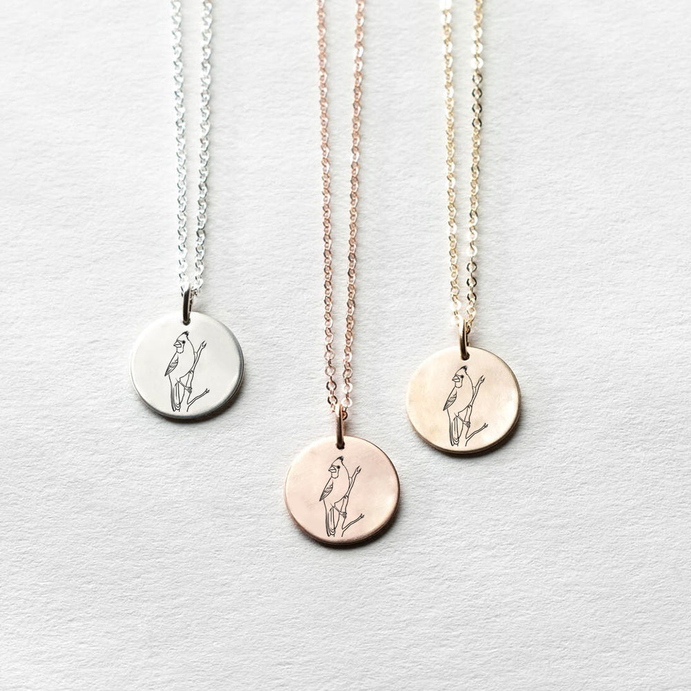 Sterling Silver Cardinal Pendant Necklace– romanticwork