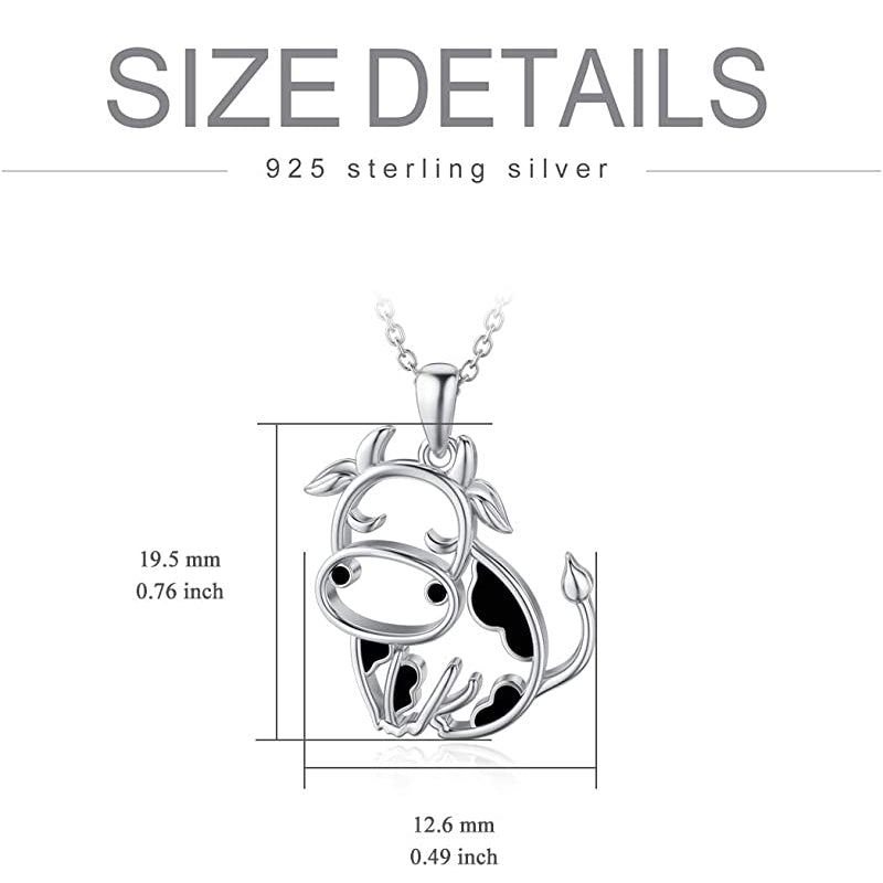 Sterling Silver Cow Pendant Necklace– romanticwork