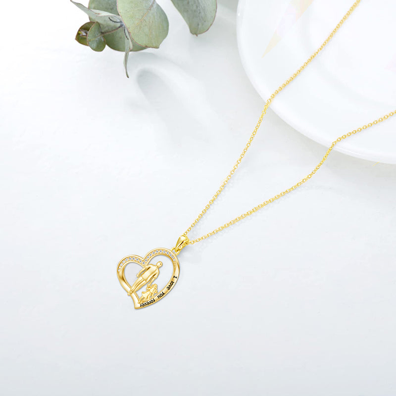 Gold Father Daughter Necklace | Heart Pendant– romanticwork