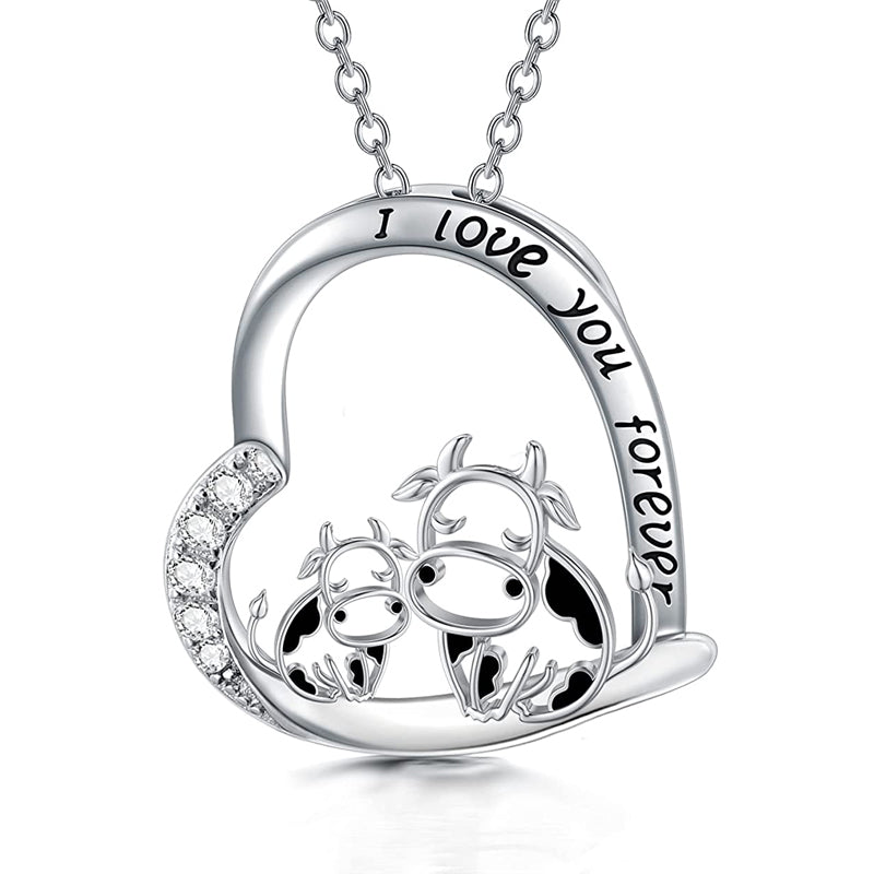 Sterling Silver Cow Pendant Necklace– romanticwork