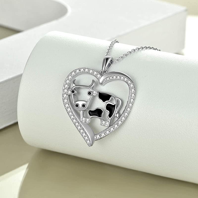 Sterling Silver Cow Pendant Necklace– romanticwork
