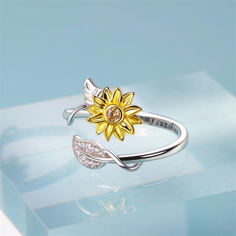 Sunflower Ring - You are My Sunshine Necklace - 925 Silver– romanticwork