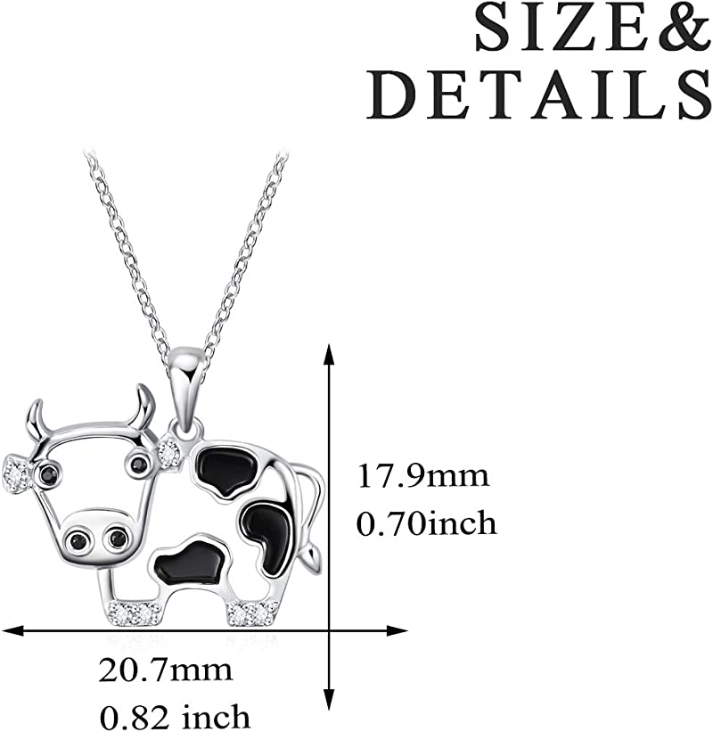Sterling Silver Cow Pendant Necklace– romanticwork