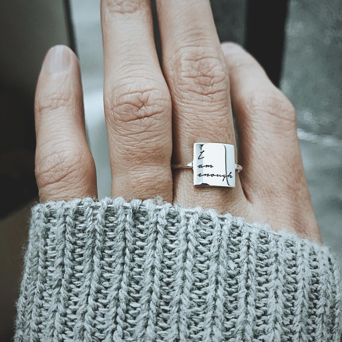 I Am Enough Ring Choose Joy Ring In 925 Silver– romanticwork