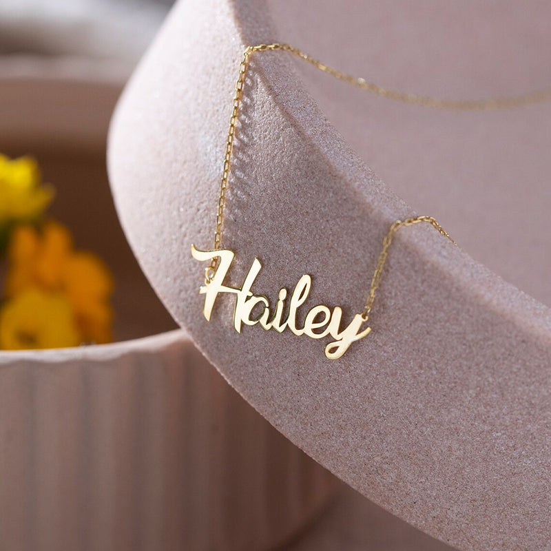 Sterling Silver Personalized Name Pendant Necklace– romanticwork
