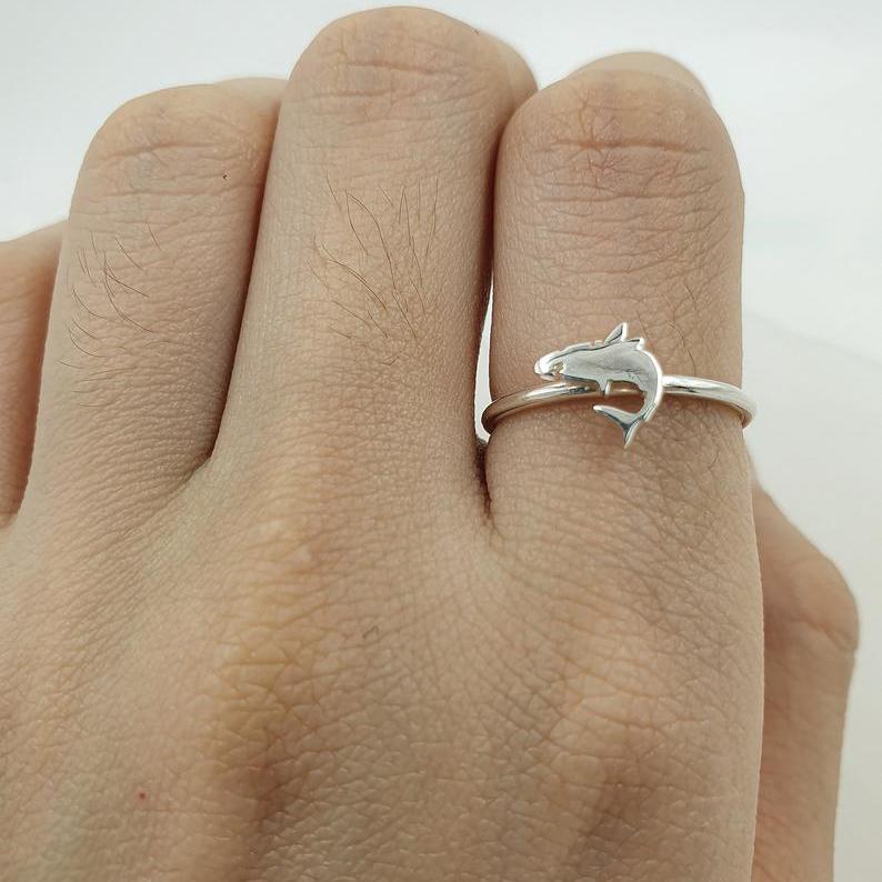 Sterling Silver Shark Ring– romanticwork