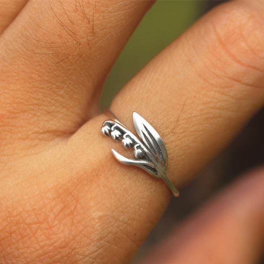 Sterling Silver May Birth Flower lily Of The Valley Nature Ring ...