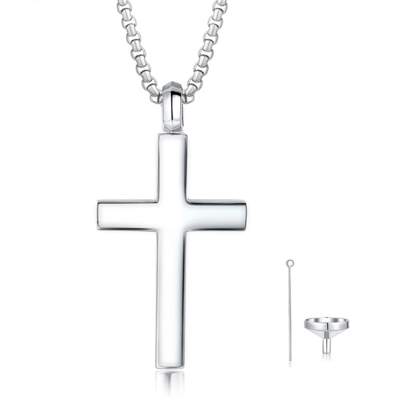 Sterling Silver Cross Urn Pendant for Ashes– romanticwork