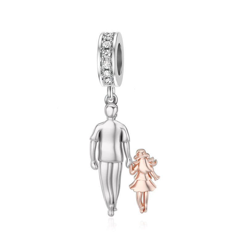 Sterling Silver Father Daughter Mother Daughter Charm Beads– romanticwork