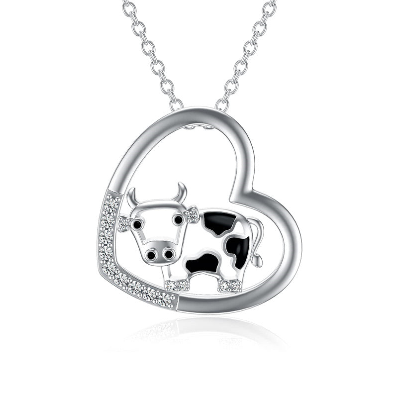 Sterling Silver Cow Pendant Necklace– romanticwork
