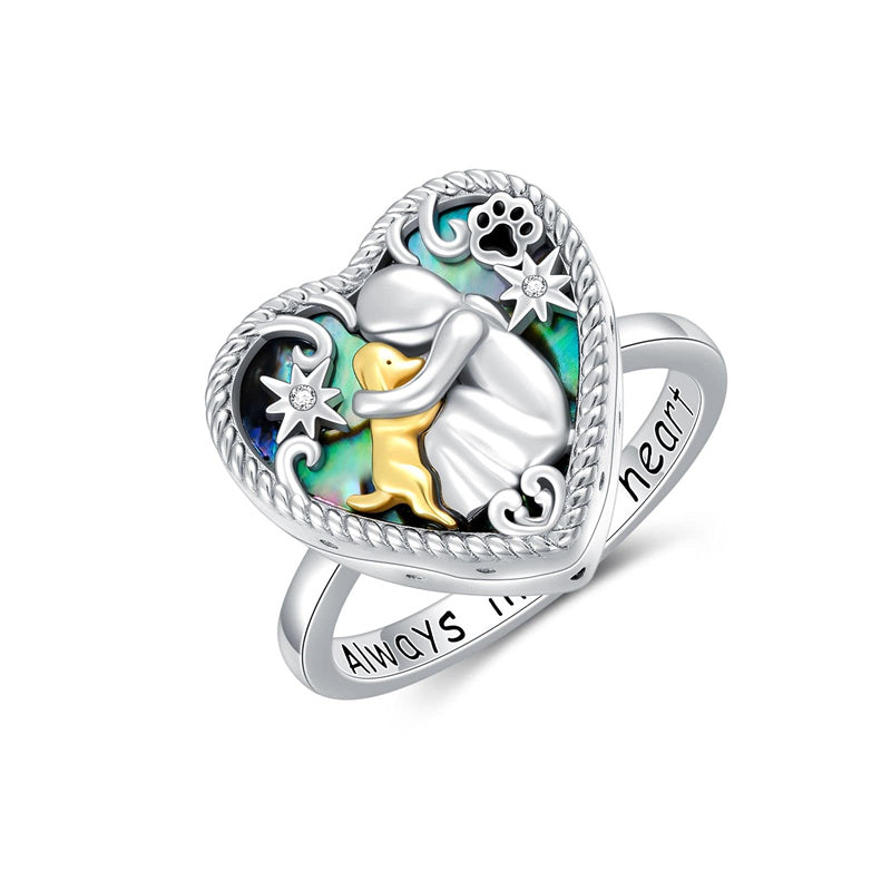 Sterling Silver Dog Urn Necklace Ring for Ashes with Engraveds ...