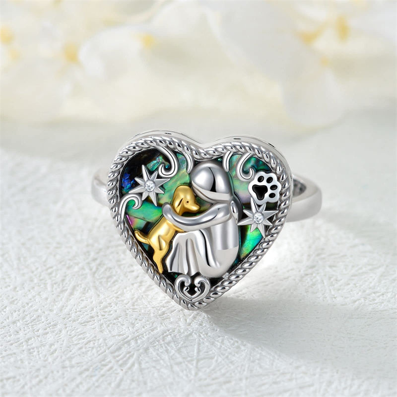 Sterling Silver Dog Urn Necklace Ring for Ashes with Engraveds ...