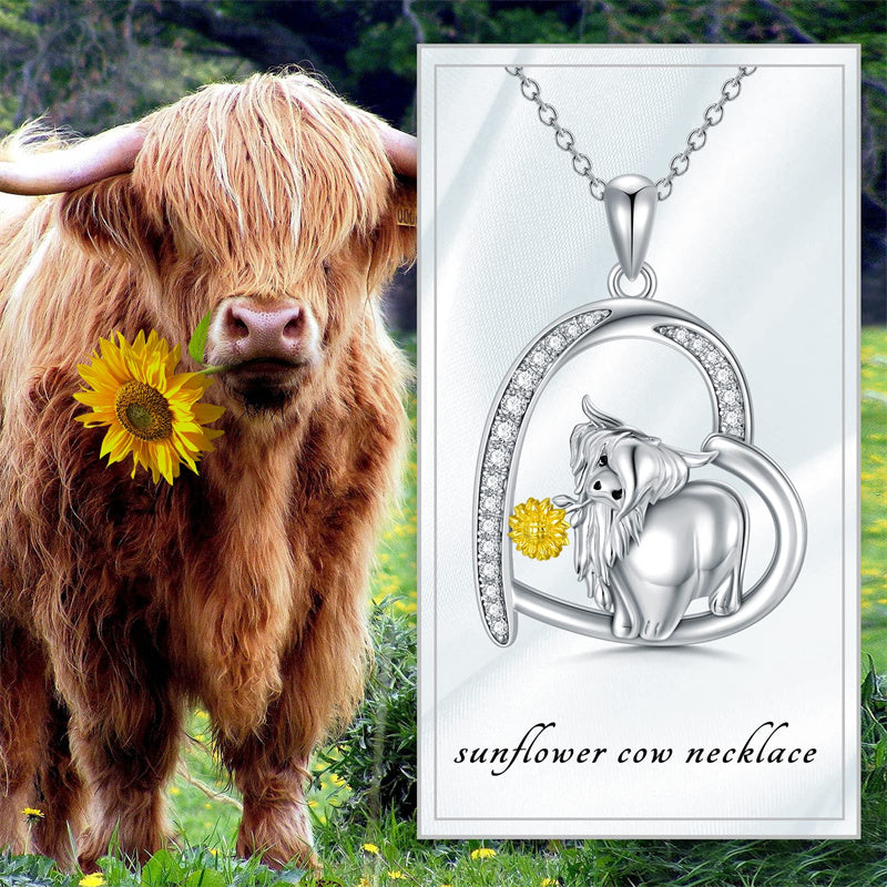 Sterling Silver Highland Cow Necklace– romanticwork