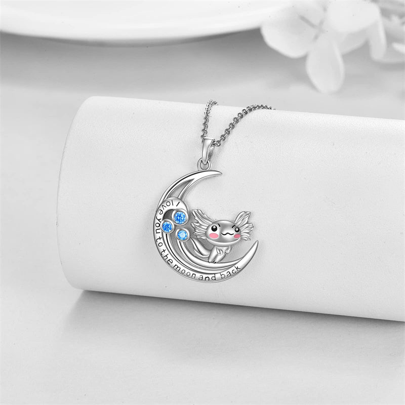 Sterling Silver Axolotl Pendant Necklace With Engraved– romanticwork