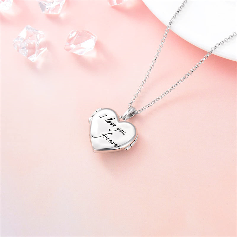 Sterling Silver Father Daughter Locket Pendant Custom Personalized Pho ...