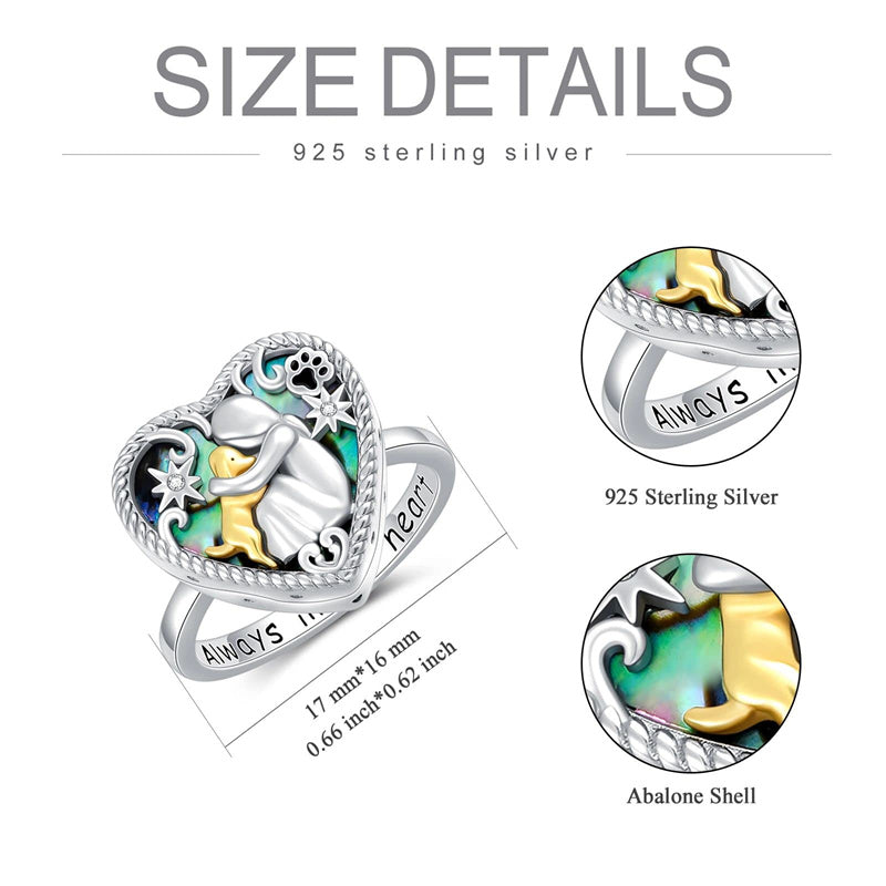 Sterling Silver Dog Urn Necklace Ring for Ashes with Engraveds ...