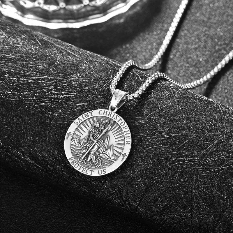 925 Sterling Silver Patron Saint Medals Saint Christopher Amulet Saint ...